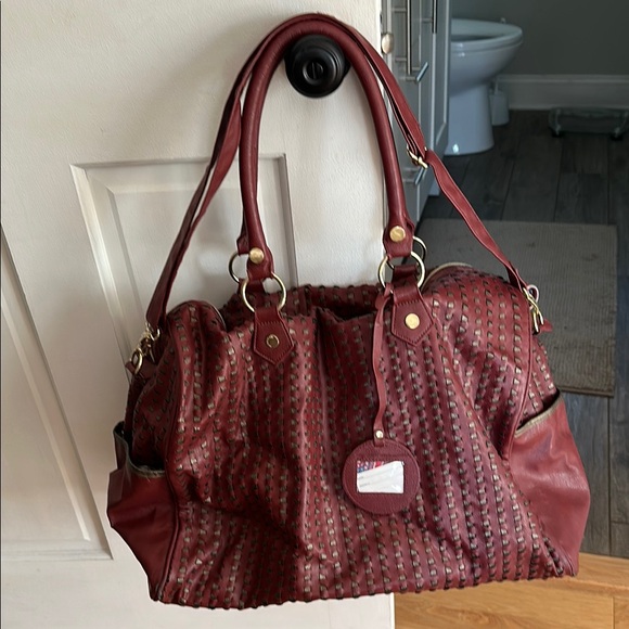 Big Buddha | Bags | Big Buddha Red Leather Shoulder Bag With Silk ...